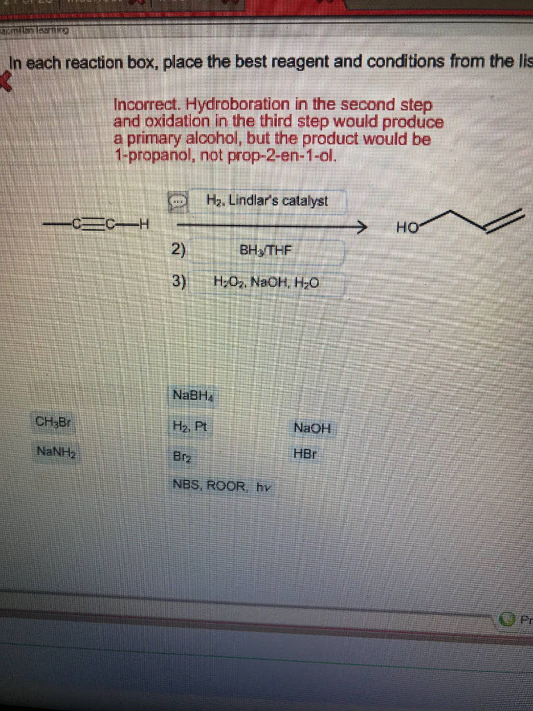 Solved In each reaction box, place the best reagent and | Chegg.com