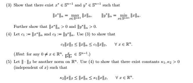 Solved Let Ll I 2 Be The Standard Euclidean Norm On Rn And