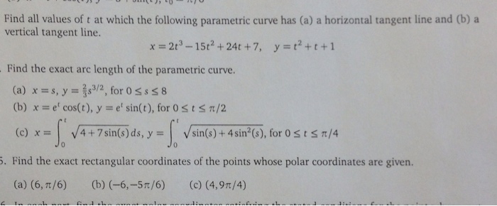 Solved Find all values of t at which the following | Chegg.com