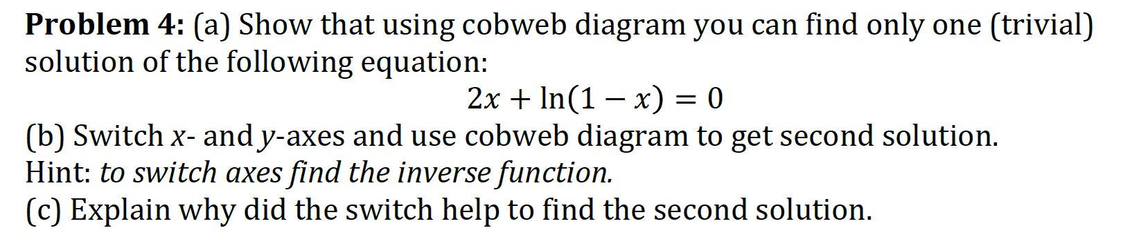 Solved Show that using cobweb diagram you can find only one | Chegg.com