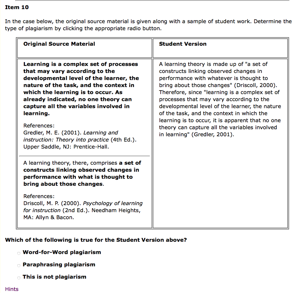 Solved Item 10 In the case below, the original source | Chegg.com