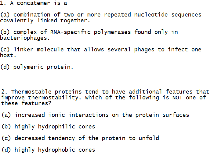Solved A concatemer is a combination of two or more | Chegg.com