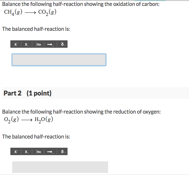 Solved Balance the following half-reaction showing the | Chegg.com
