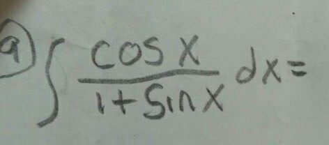 Solved integral cos x/1 + sin x dx = | Chegg.com