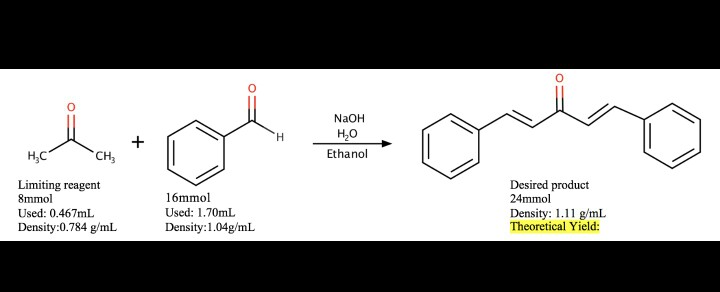 Solved NaOH H2O Ethanol H.C CH Limiting reagent 8mmol Used: | Chegg.com