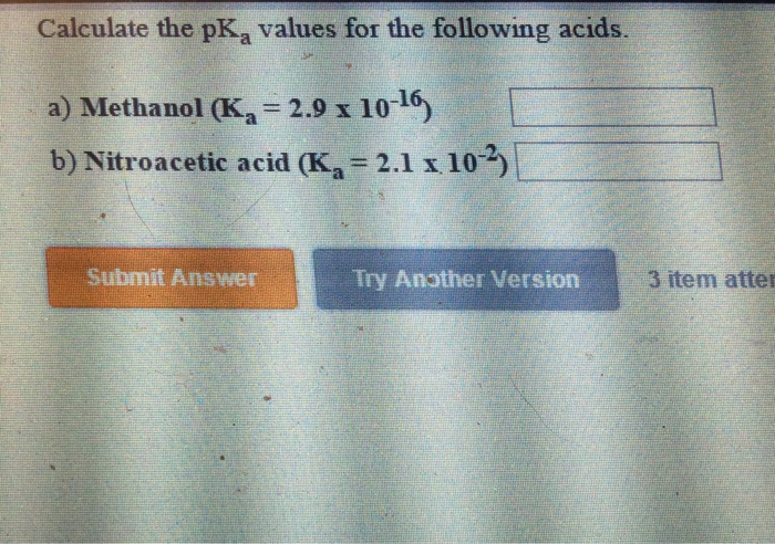 Solved Calculate the pK_a values for the following acids. | Chegg.com