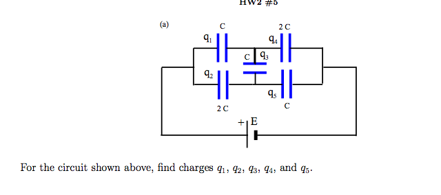 Solved For the circuit shown above, find charges q_1, q_2, | Chegg.com