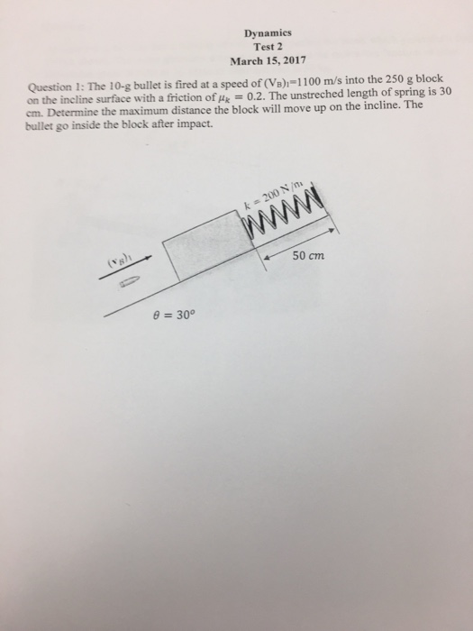 Solved The 10-g bullet is fired at a speed of (V_B)_1 = 1100 | Chegg.com