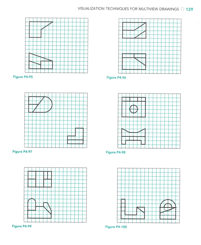 Solved VISUALIZATION TECHNIQUES FOR MULTIVIEW DRAWINGS ? 129 | Chegg.com