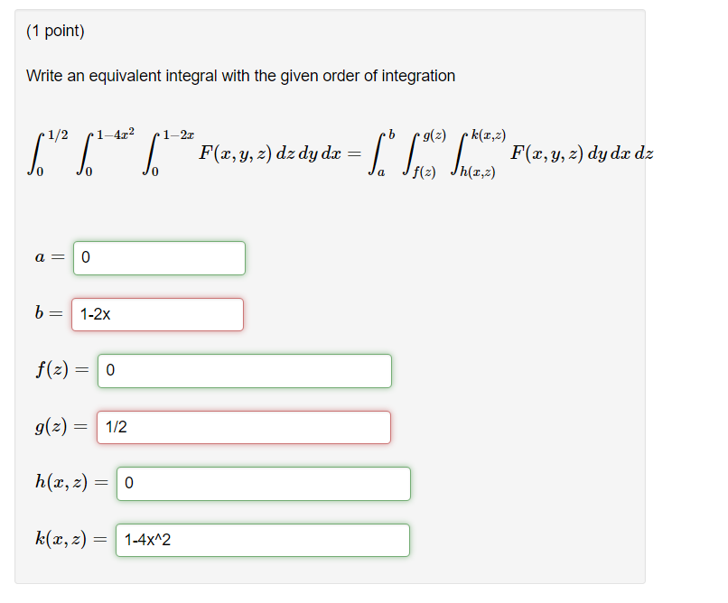 Solved 1 point) Write an equivalent integral with the given | Chegg.com Solved 1 point) Write an equivalent integral with the given | Chegg.com