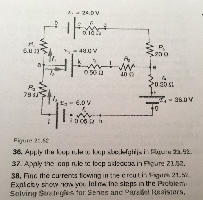 Solved Apply the loop rule to loop abcdefghija in. Apply | Chegg.com
