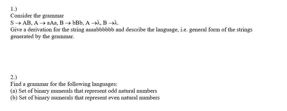 Solved Consider the grammar Give a derivation for the string | Chegg.com