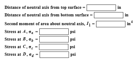 Solved Distance of neutral axis from top surface = in | Chegg.com