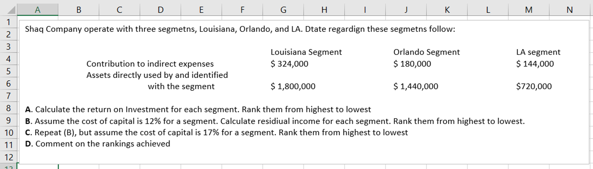 Solved Calculate return on investment and residual income | Chegg.com
