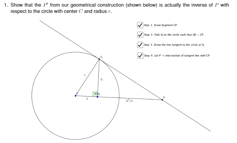 Solved 1. Show that the from our geometrical construction | Chegg.com