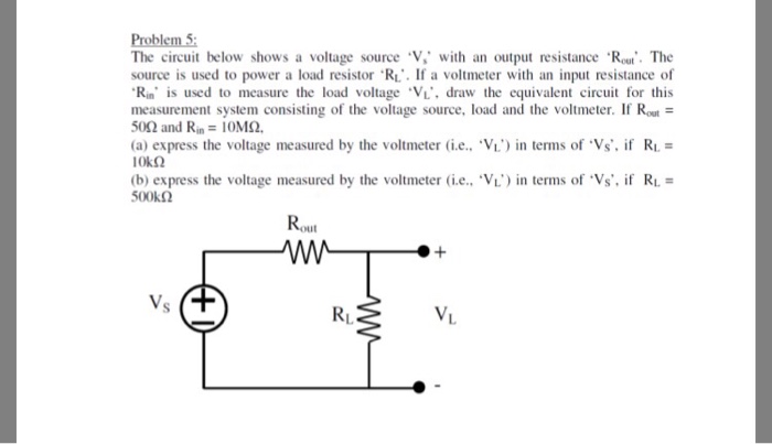 Solved The circuit below shows a voltage source 'V_s' with | Chegg.com