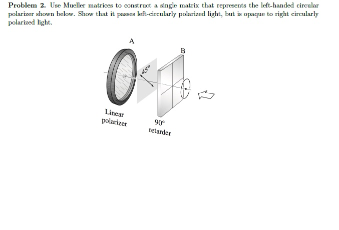 Solved Use Mueller matrices to construct a single matrix | Chegg.com