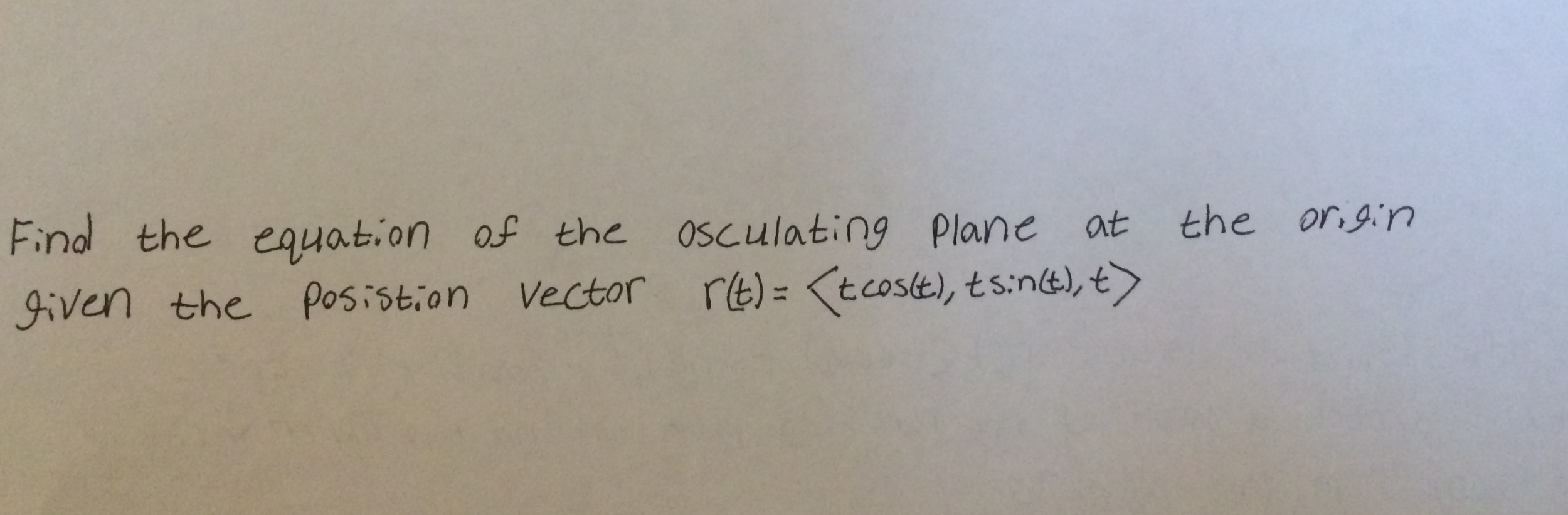 Solved Find the equation of the osculating plane at the | Chegg.com