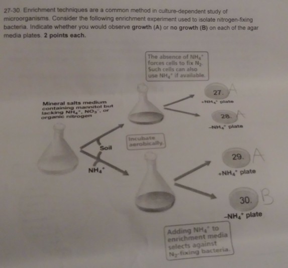 Solved 27-30 Enrichment techniques are a common method in | Chegg.com