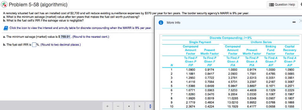 Solved Problem 5-58 (algorithmic) i, E Question Help A | Chegg.com