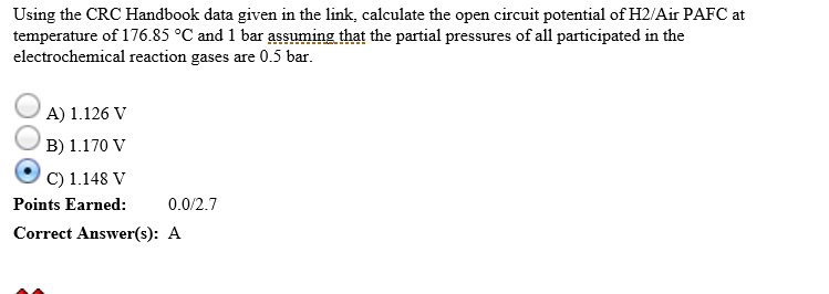 Using the CRC Handbook data given in the link, | Chegg.com