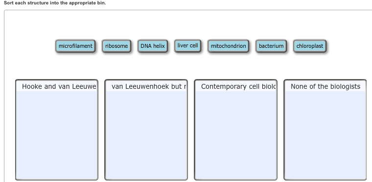 Solved Sort each structure into the appropriate bin. | Chegg.com
