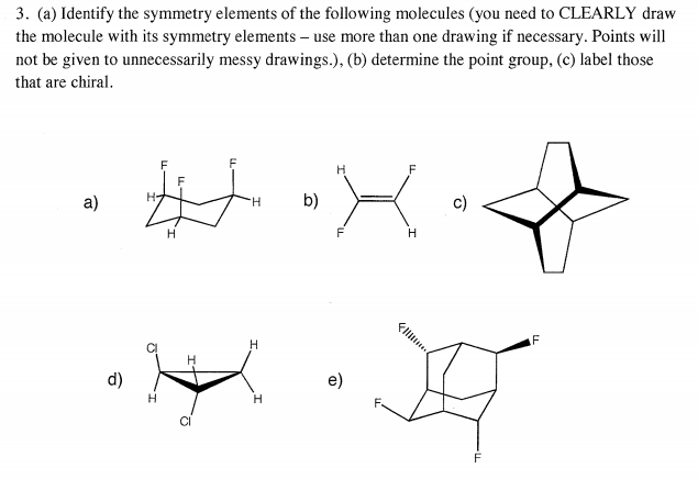 Solved Identify the symmetry elements of the following | Chegg.com