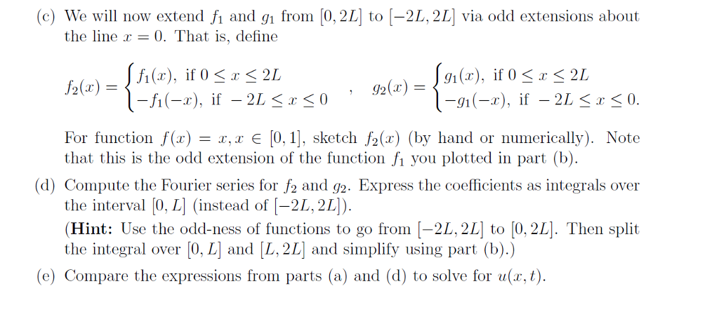 Solved Use Fourier series and the standing-wave solutions | Chegg.com
