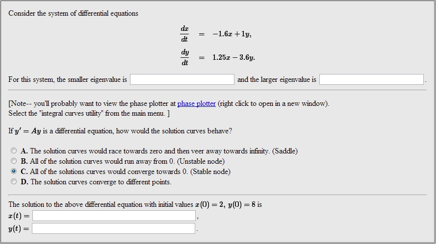 Solved Consider the system of differential equations dx / | Chegg.com