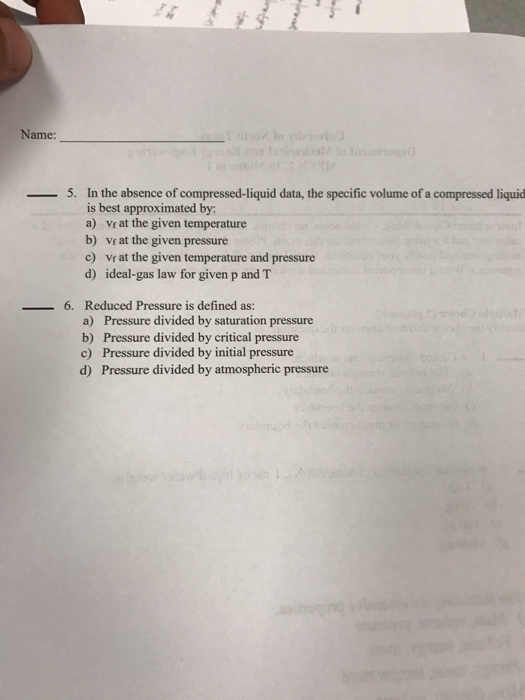 Solved In the absence of compressed-liquid data, the | Chegg.com