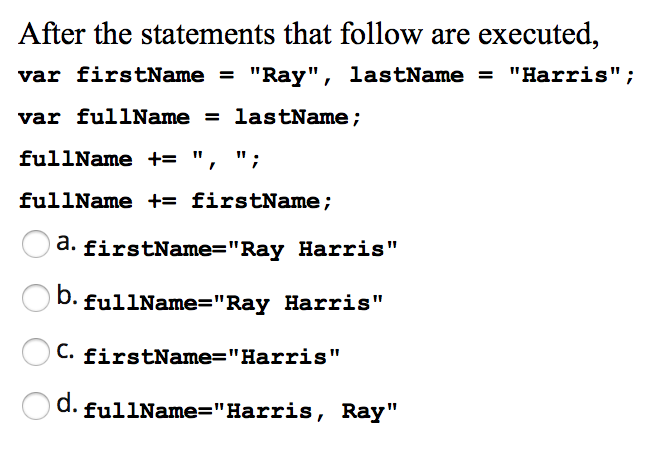 Solved After the statements that follow are executed, var | Chegg.com
