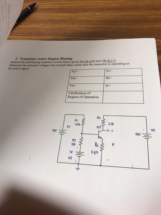 Solved Analyze the self-biasing transistor circuit below | Chegg.com