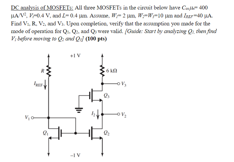 Solved DC analysis of MOSFETs: All three MOSFETs in the | Chegg.com