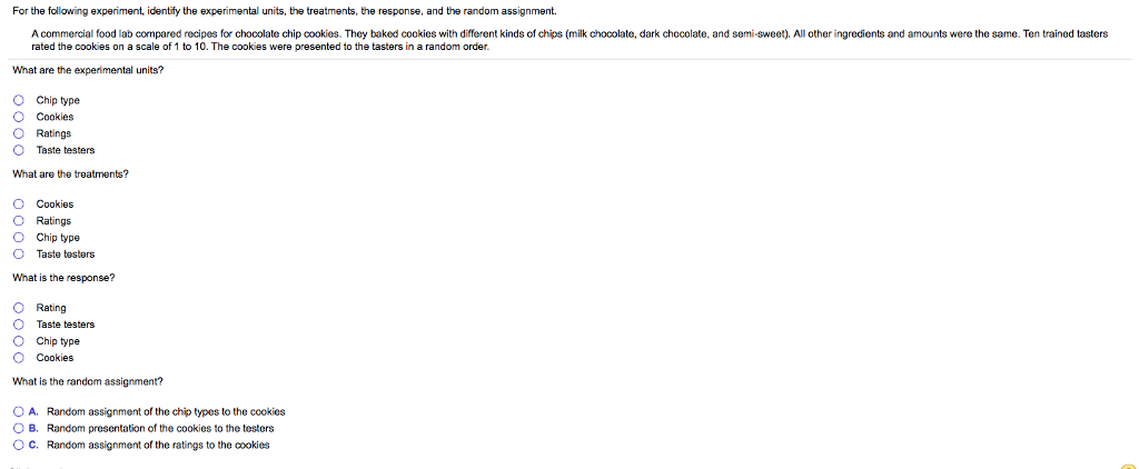 Solved For the following experiment, identify the | Chegg.com
