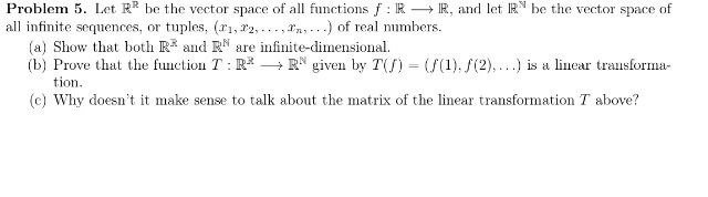 Solved Let R^R be the vector spare of all functions f : R | Chegg.com