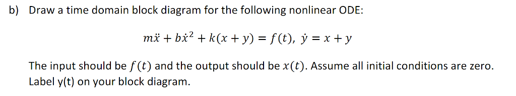 Solved b) Draw a time domain block diagram for the following | Chegg.com