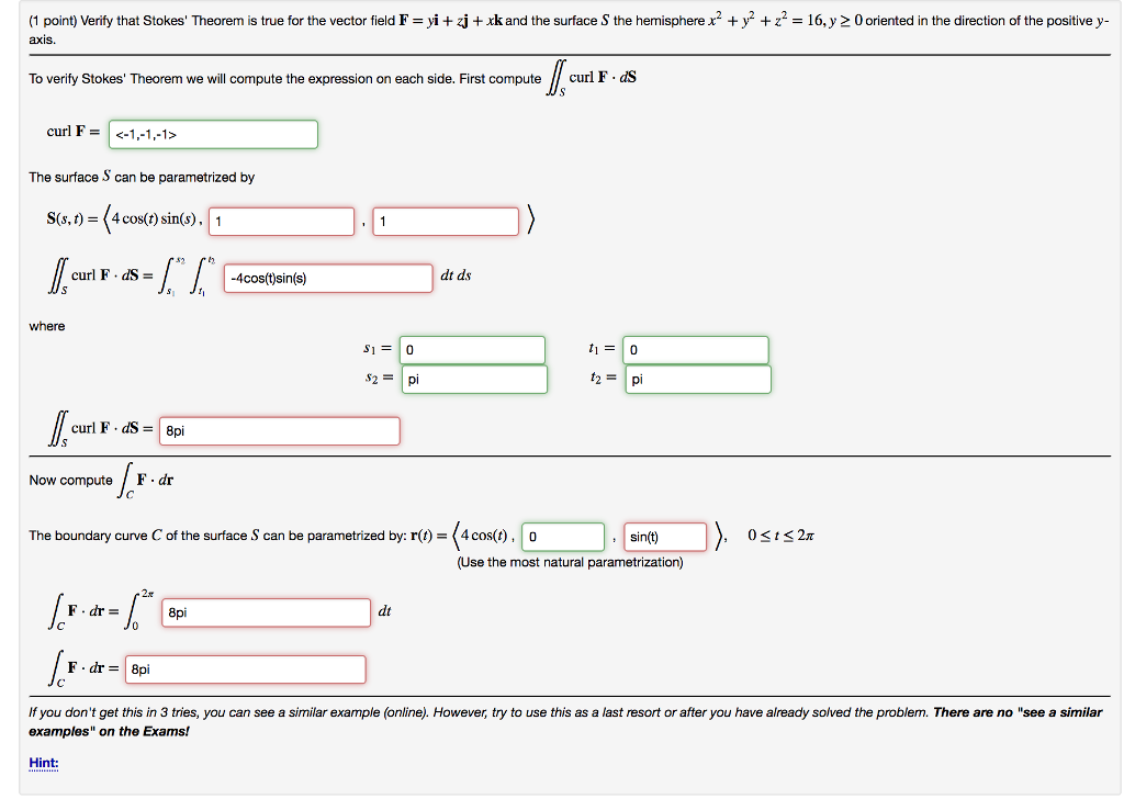 Solved Verify that Stokes' Theorem is true for the vector | Chegg.com