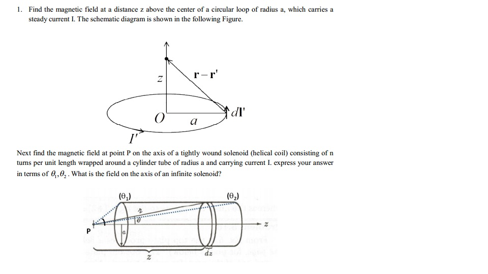 Solved Find the magnetic field at a distance z above the | Chegg.com