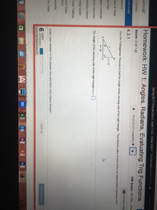 Solved Use the Pythagorean Theorem to find the length of the | Chegg.com