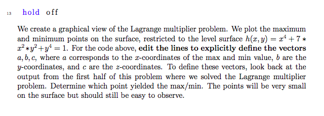 MATLAB QUESTION (Calculus III Course) please | Chegg.com