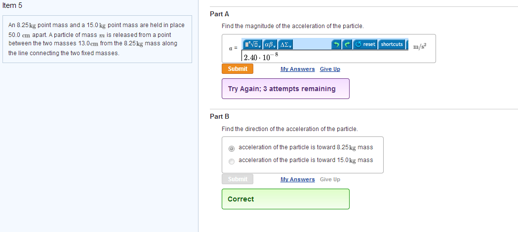 Solved An 8.25kg point mass and a 15.0 kg point mass are | Chegg.com Solved An 8.25kg point mass and a 15.0 kg point mass are | Chegg.com