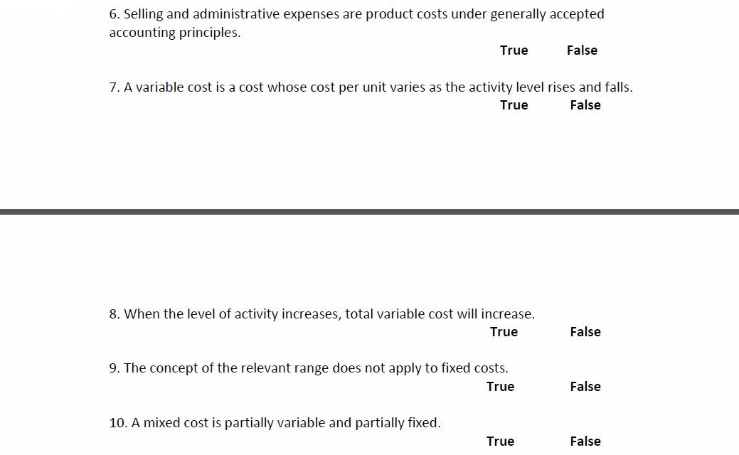 Solved Q1: Read the following statements and circle True if | Chegg.com