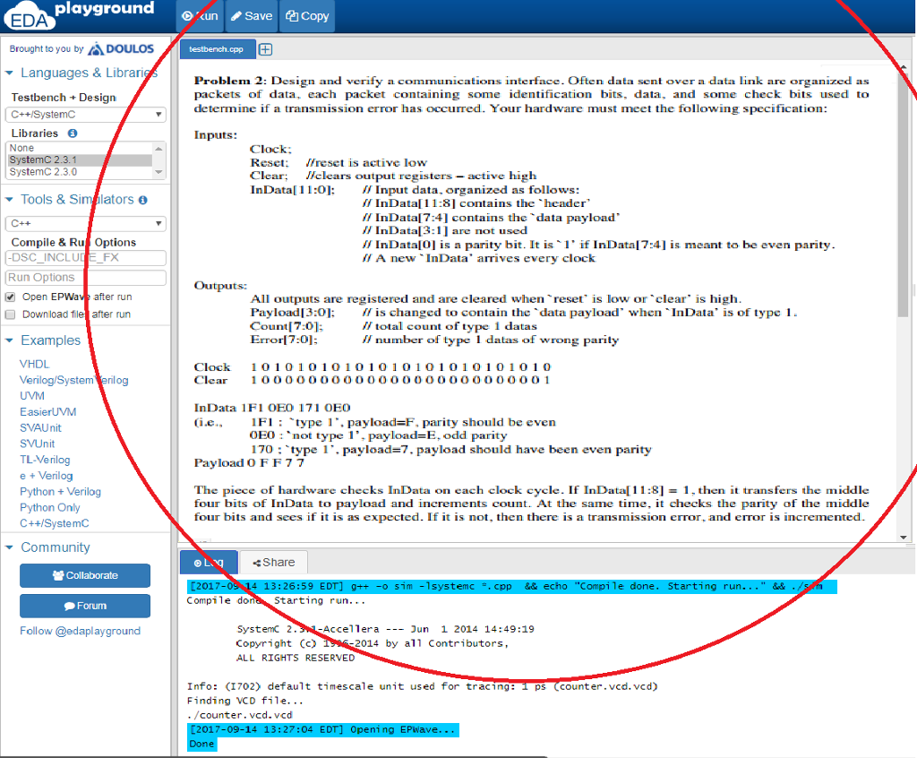 Solved SystemC/C++ Design and verify a communications | Chegg.com
