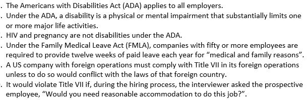 Solved The Americans with Disabilities Act (ADA) applies to | Chegg.com