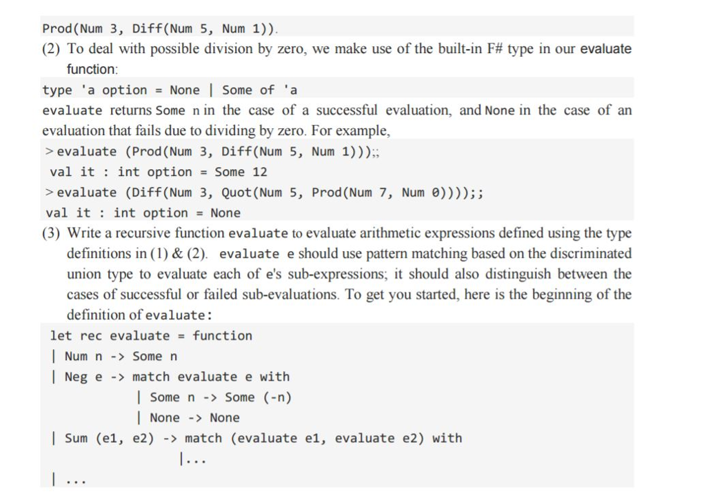 Solved Problem 4 (3 points) Write an F# program to evaluate | Chegg.com