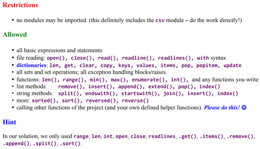Solved Restrictions no modules may be imported. (this | Chegg.com