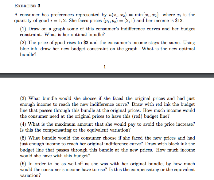 Solved A consumer has preferences represented by u(x_1,x_2) | Chegg.com