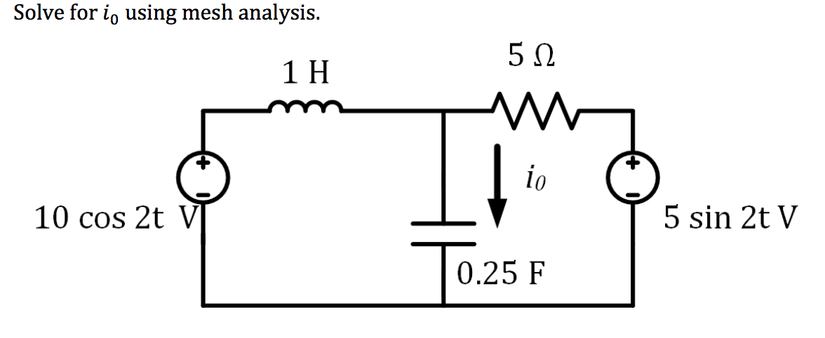 Solved Solve for i0 using mesh analysis. | Chegg.com