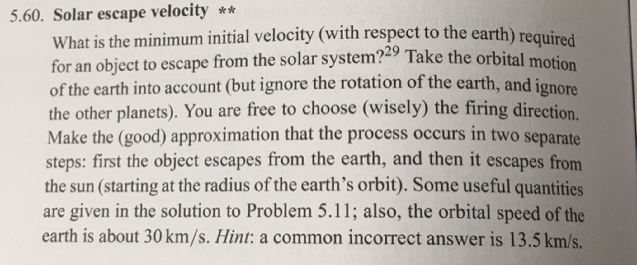 Solved Solar escape velocity What is the minimum initial | Chegg.com