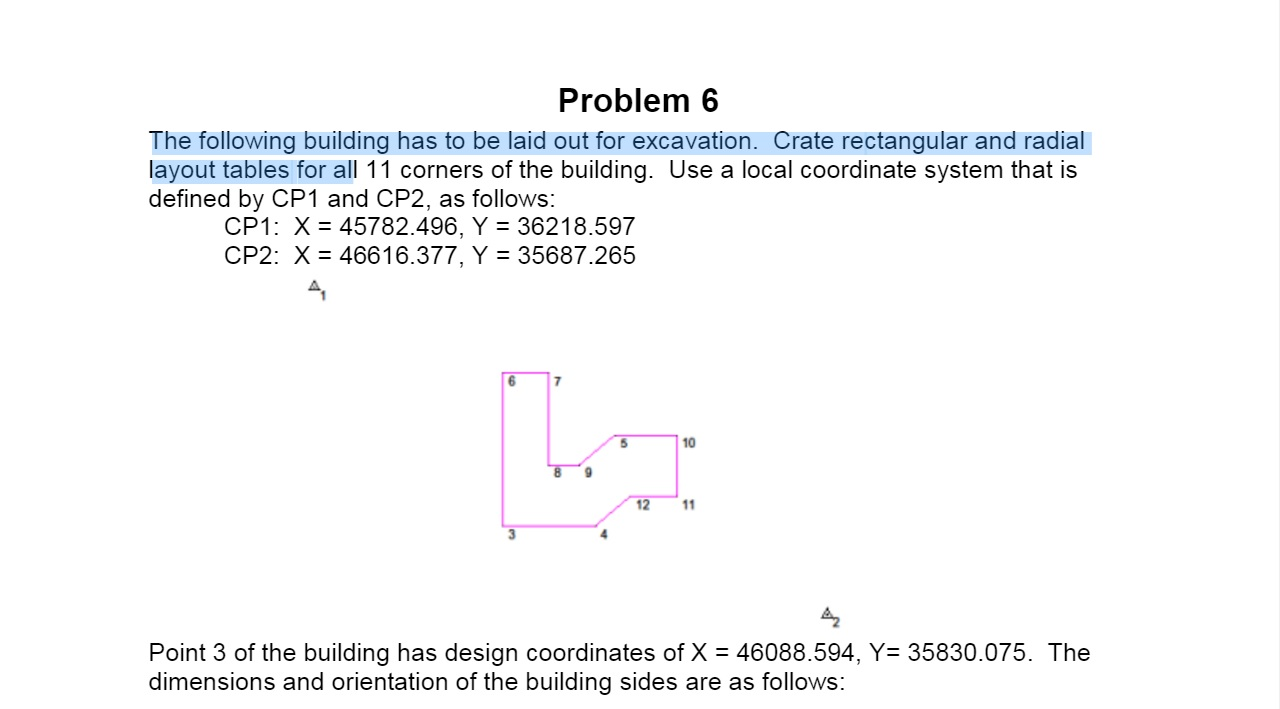 Solved Plane Surveying Question: The following building | Chegg.com